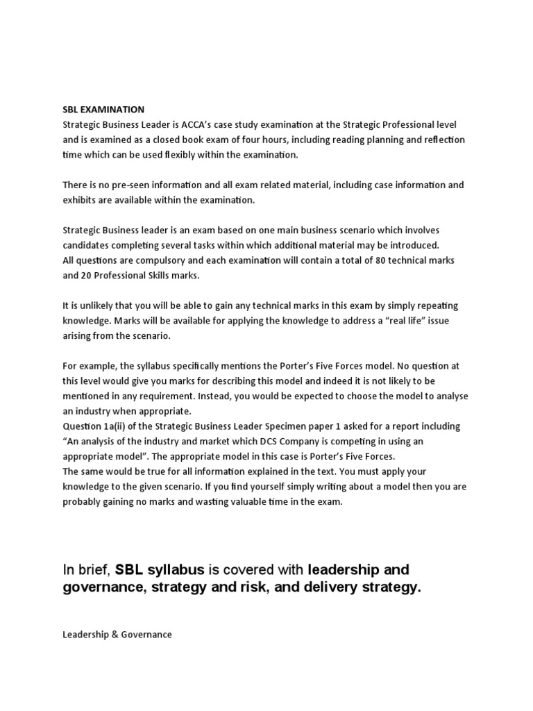 SBL Exam Guide 21 | PDF | Strategic Management | Test (Assessment)