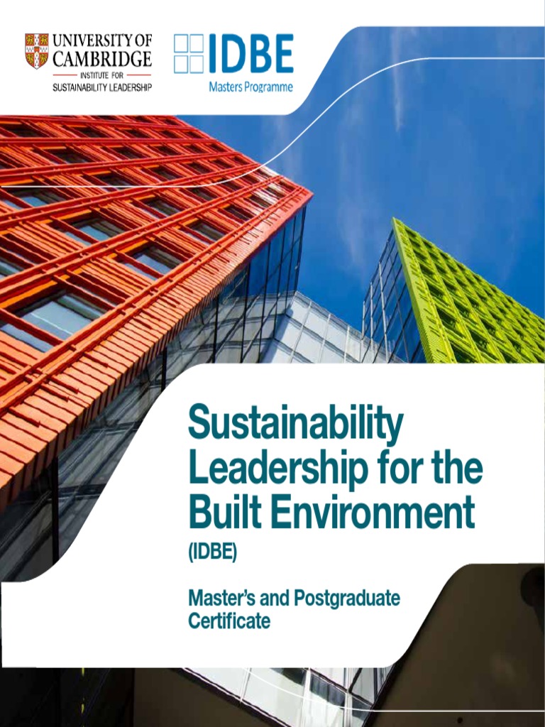 Sustainability Leadership For The Built Environment: (IDBE) Master's ...