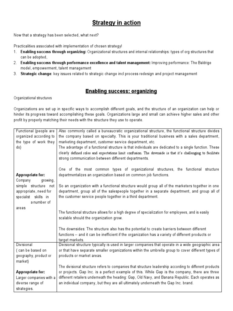 Strategy in Action | PDF | Talent Management | Strategic Management