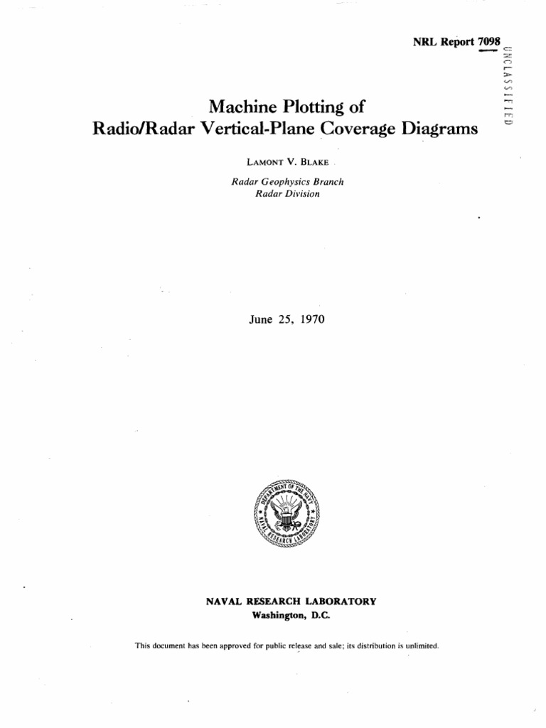 Blake. Machine Plotting of Radar Vertical-Plane Coverage Diagrams | PDF ...