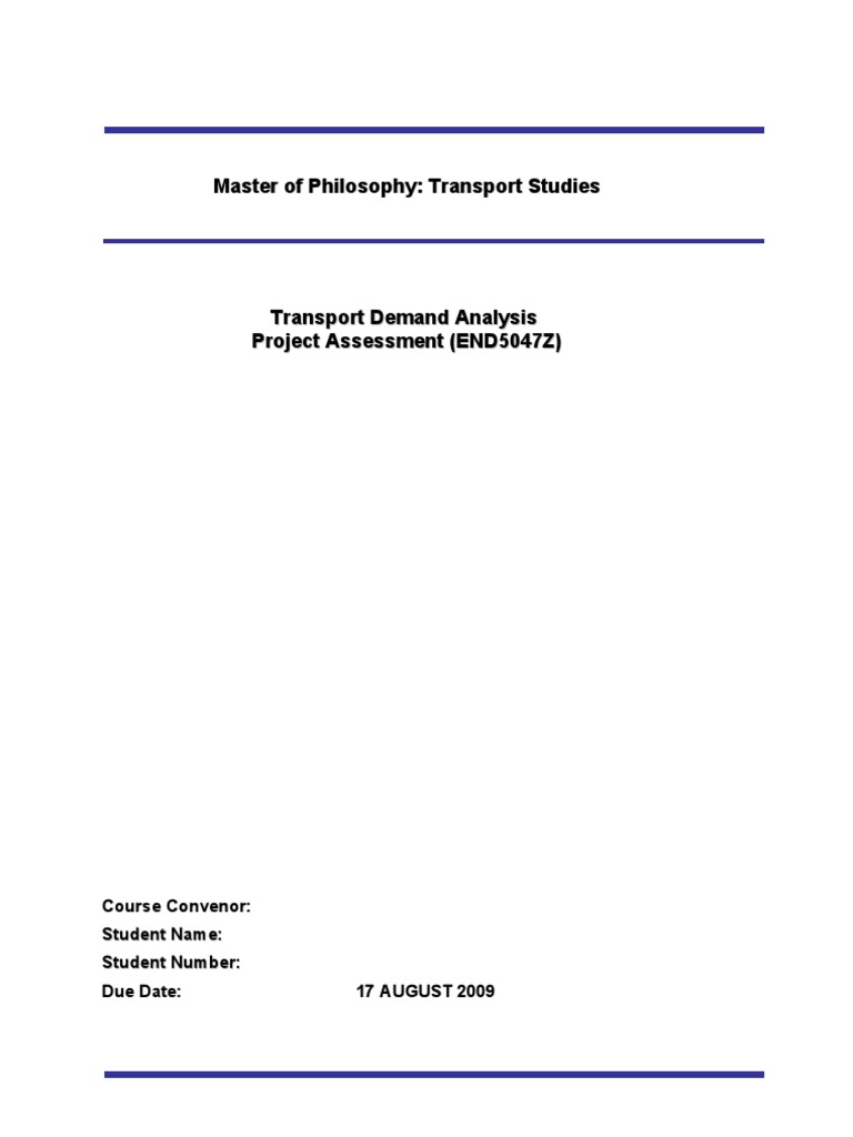 Transport Analysis | PDF | Cost–Benefit Analysis | Evaluation
