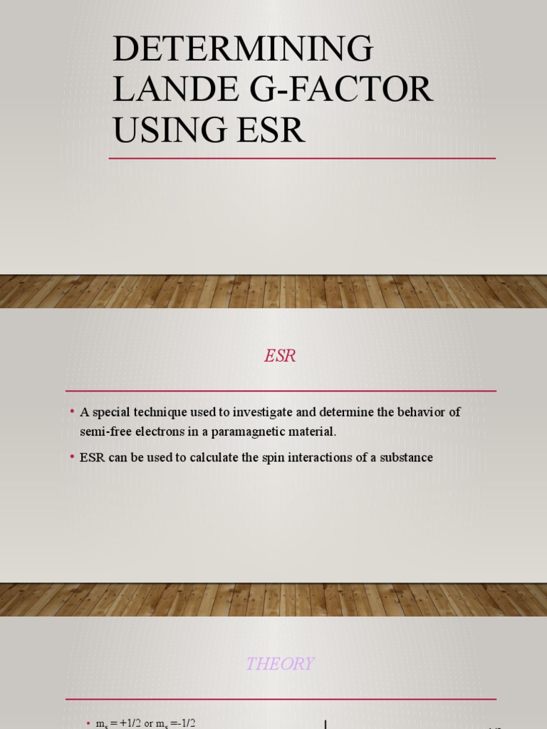 Determining Lande G-Factor Using Esr | PDF