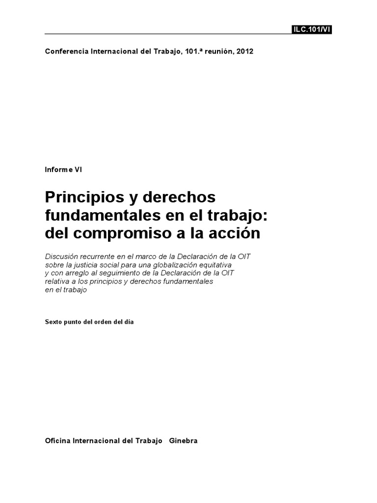 Principios y Derechos Fundamentales en El Trabajo Del Compromiso A La Acción | PDF ...