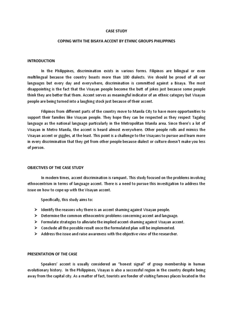 Case Study | PDF | Accent (Sociolinguistics) | Tagalog Language