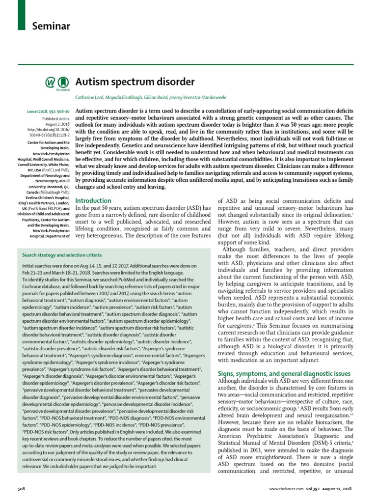 Autism Spectrum Disorder | PDF | Autism Spectrum | Asperger Syndrome