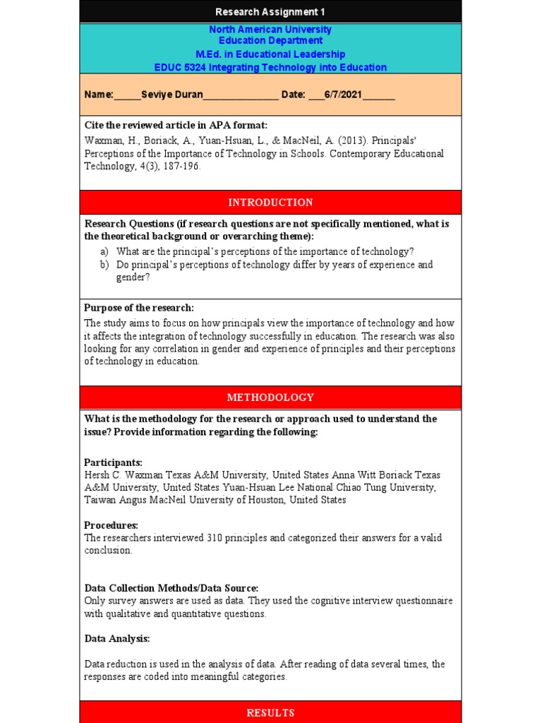 Research Assignment 1 | PDF