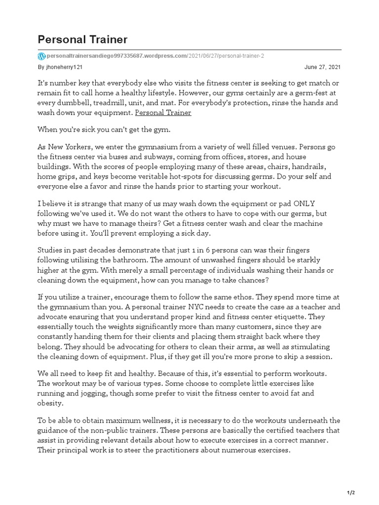 Personal Trainer | PDF