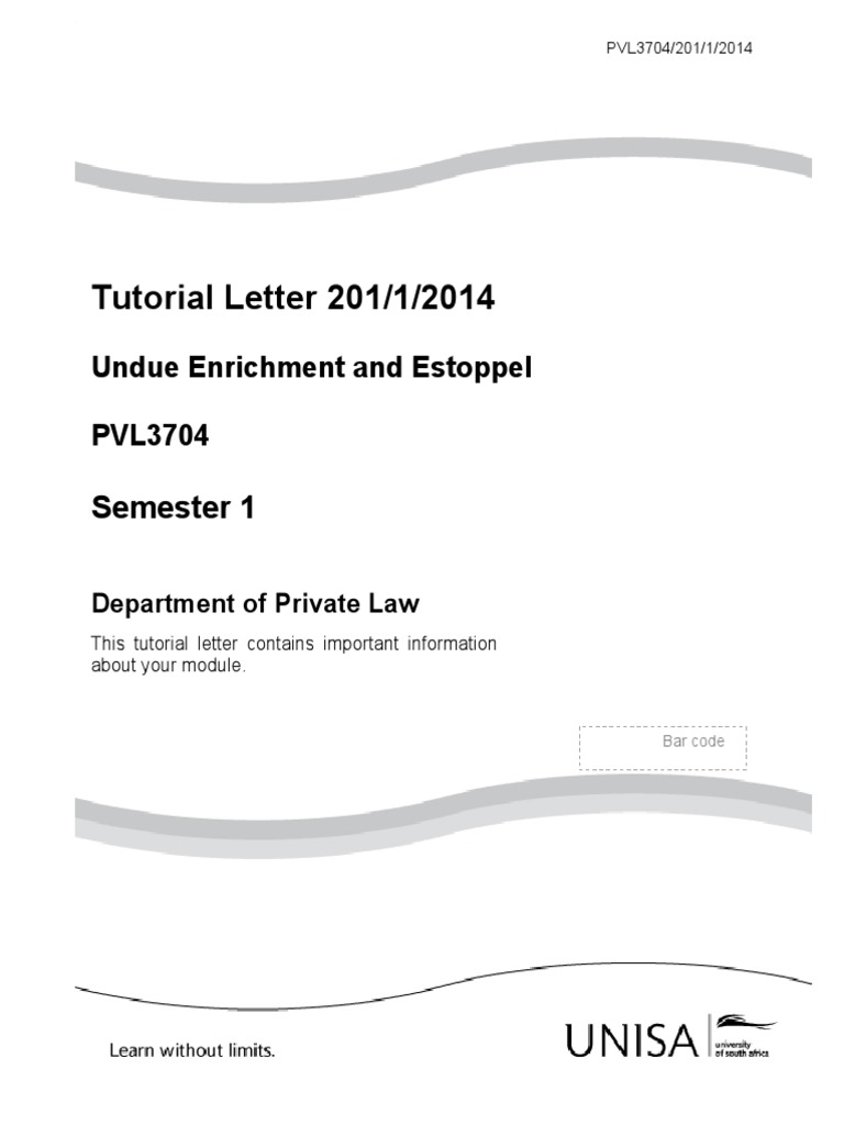 Tutorial Letter 201/1/2014: Semester 1 | PDF | Test (Assessment) | Question