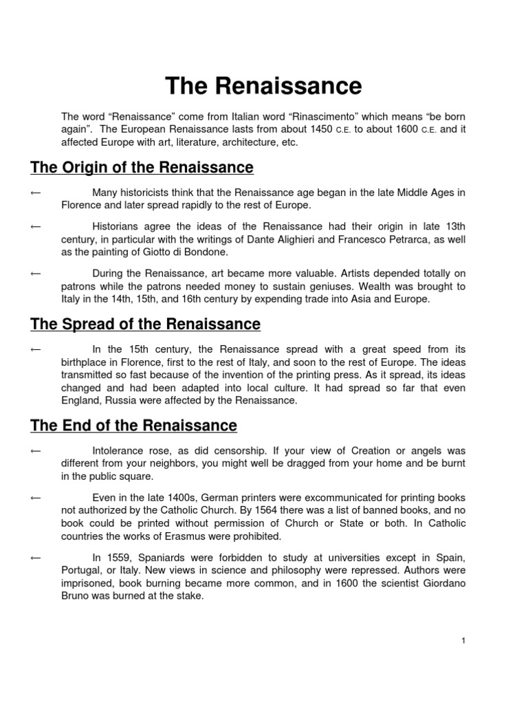Renaissance | PDF | Italian Renaissance | Renaissance