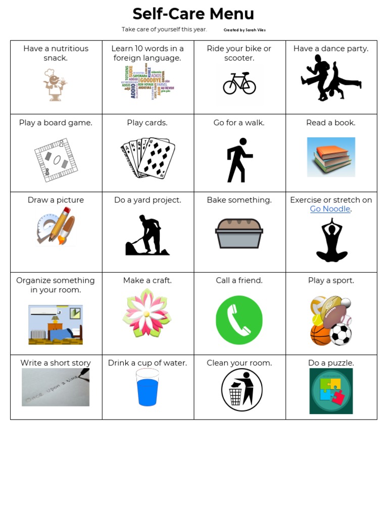 Self-Care Menu | PDF | Leisure