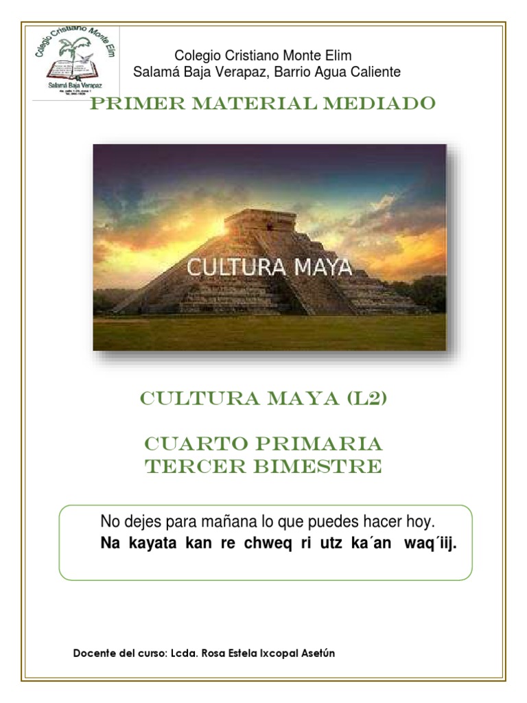 Enseñanza del idioma achi en primaria | PDF | Semáforo | Transporte de ...