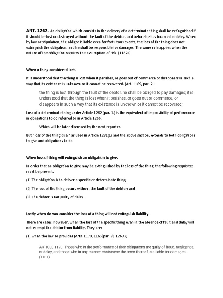 When A Thing Considered Lost | PDF | Law Of Obligations | Legal Liability