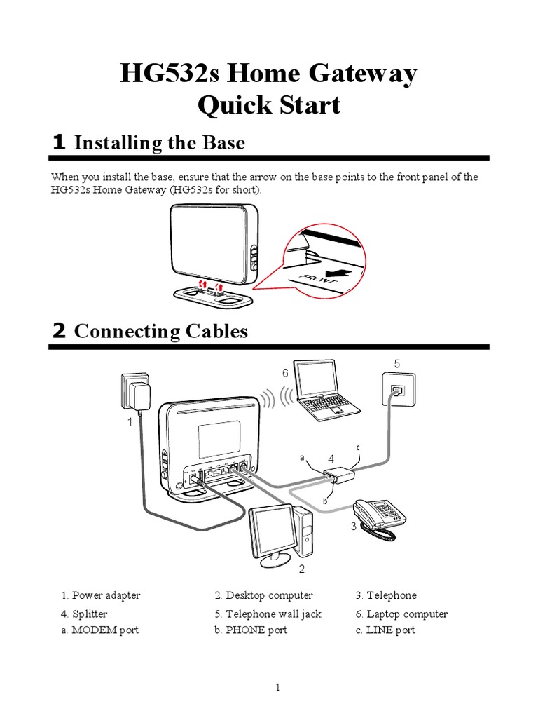 HUAWEI - HG532s - Home - Gateway - Quick - Start - 02 - EN - Ireland O2 ...