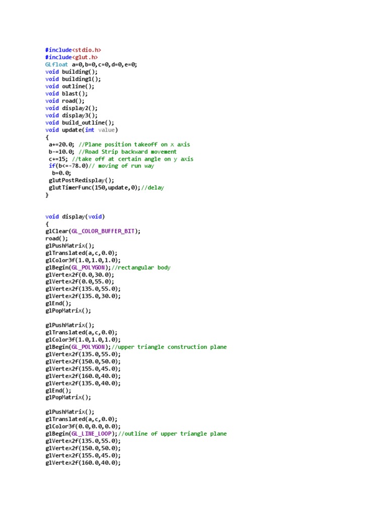 Animasi Pesawat Menggunakan OpenGL | PDF | Computer Programming | Software Engineering
