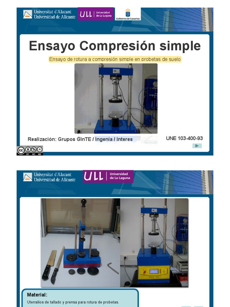 Ensayo de Compresión Simple | PDF | Física Aplicada e ...