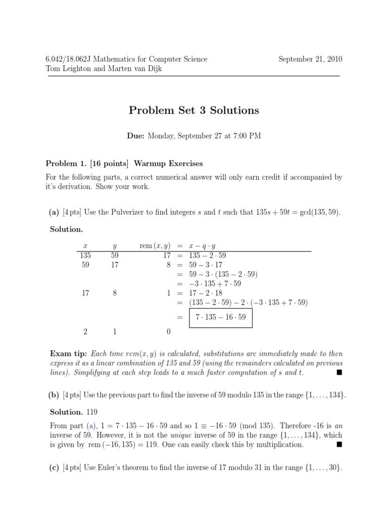 ps3 Sol | PDF | Prime Number | Numbers