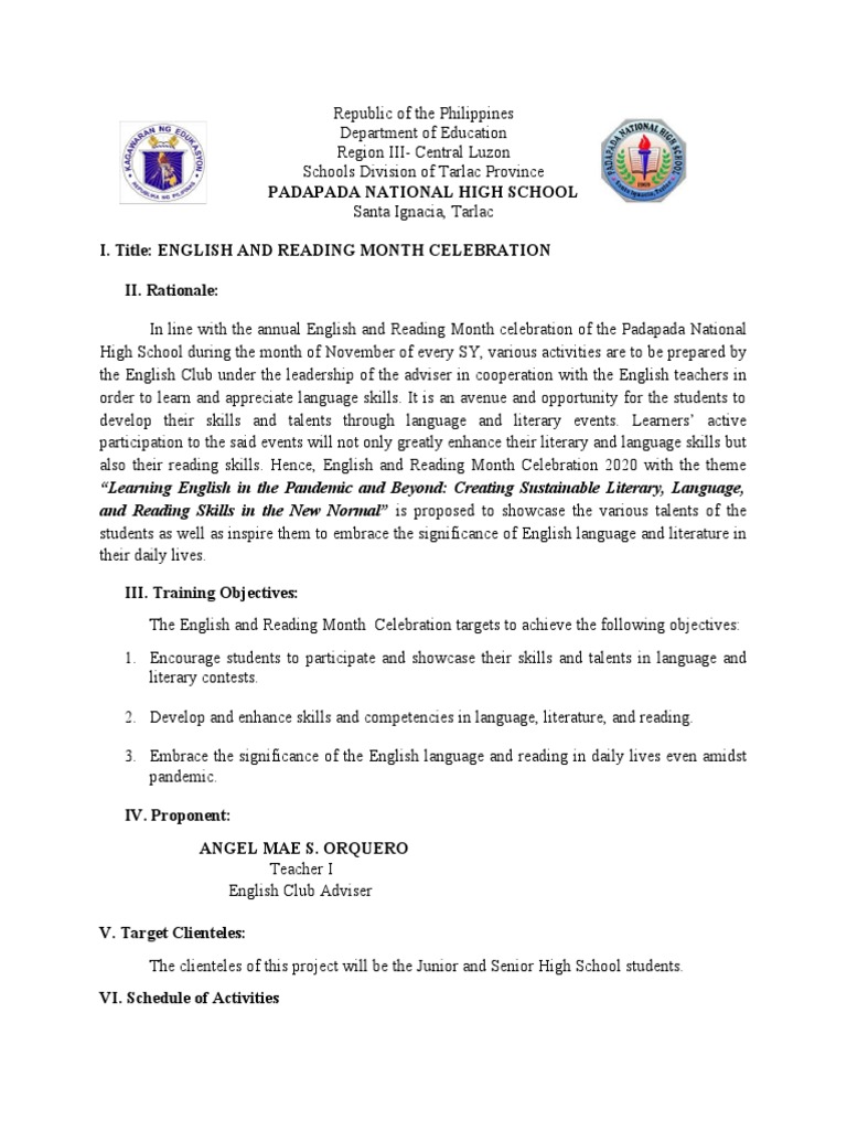 English Month Proposal Edited | PDF