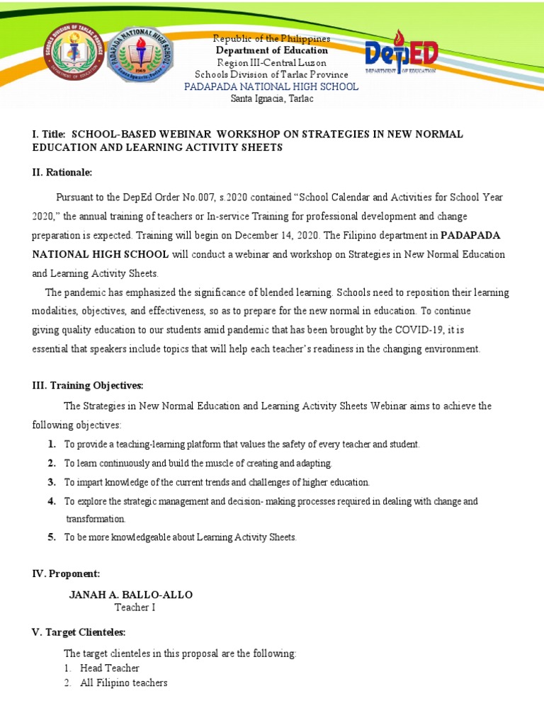 Inset Proposal 2 | PDF | Teaching | Communication