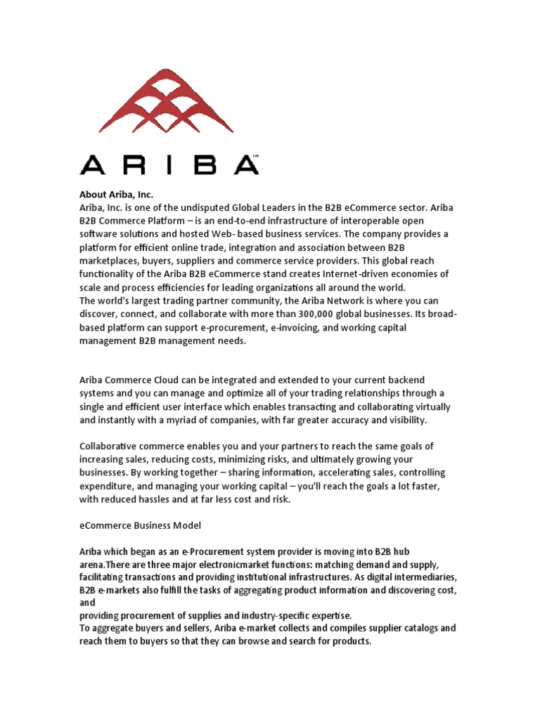B2B - Ariba Report | PDF | Procurement | E Commerce