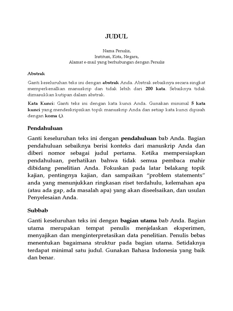 Panduan Format Manuskrip Ilmiah | PDF