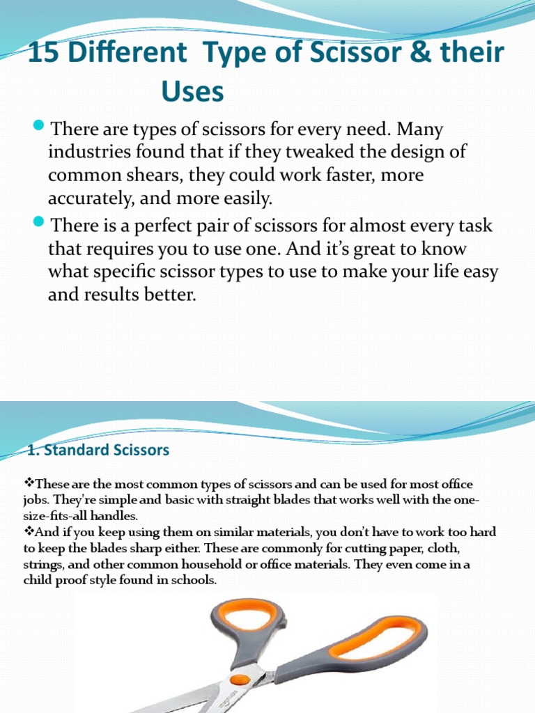 15 Different Type of Scissor & Their Uses | PDF | Scissors | Tools