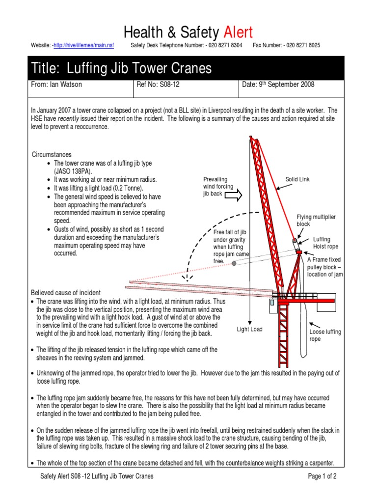S08-12 Luffing Jib Tower Cranes | PDF | Crane (Machine) | Nature