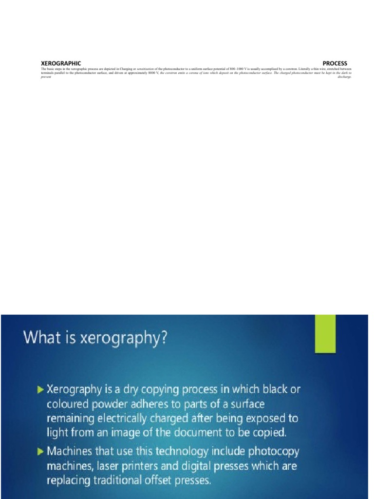 Overview of the Xerographic Process | PDF