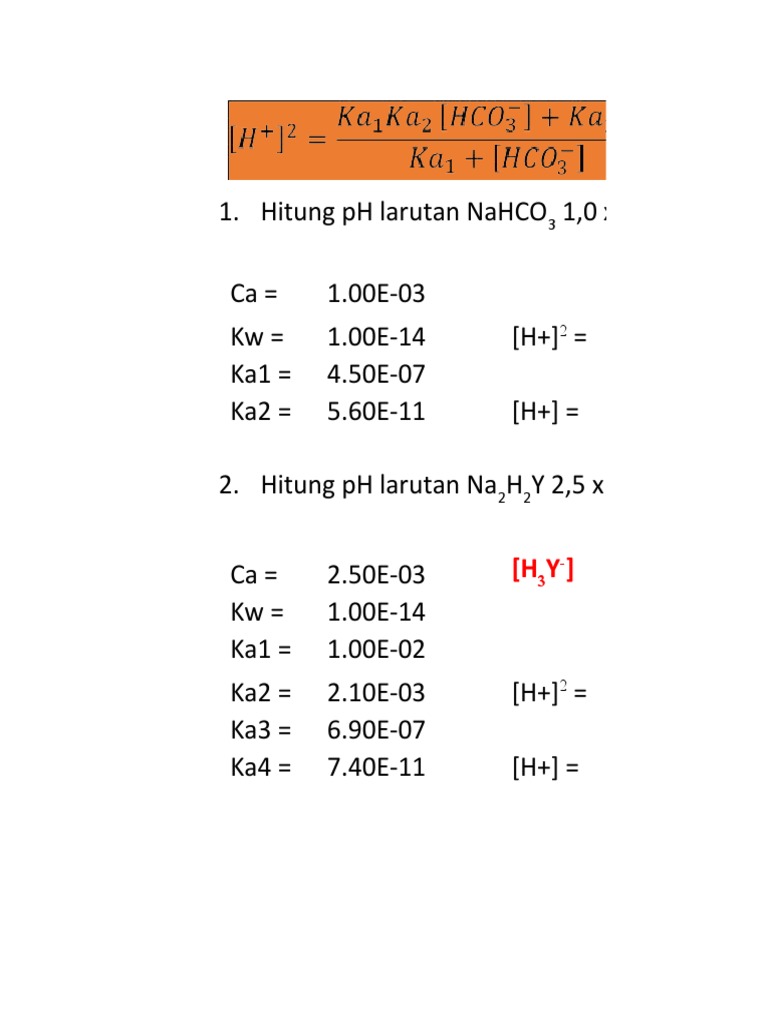 Hitung pH NaHCO3 & Na2H2Y | PDF