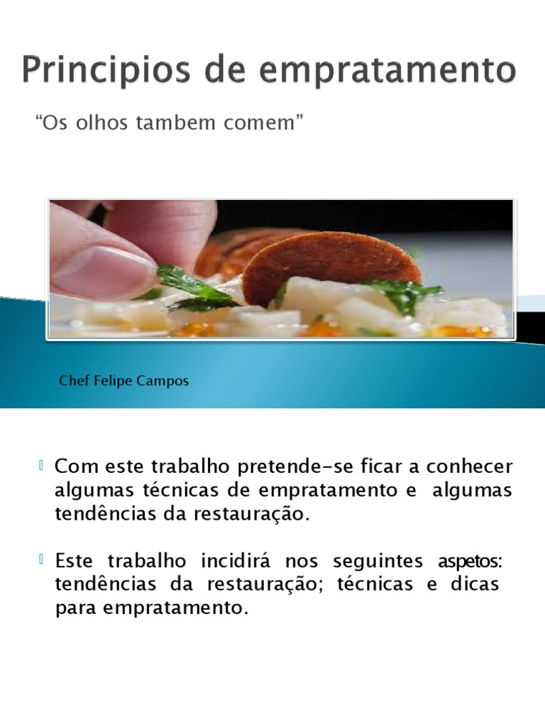 Técnicas de Empratamento | PDF | Culinária | Gastronomia
