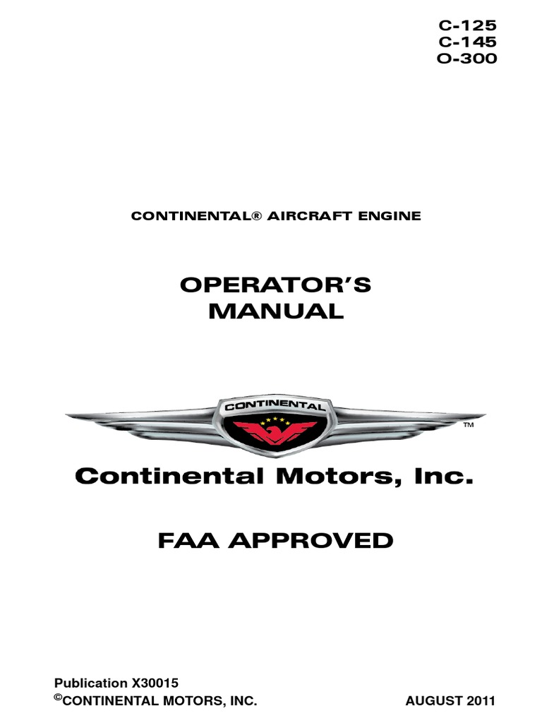 Operator'S Manual: Continental® Aircraft Engine | PDF | Carburetor ...