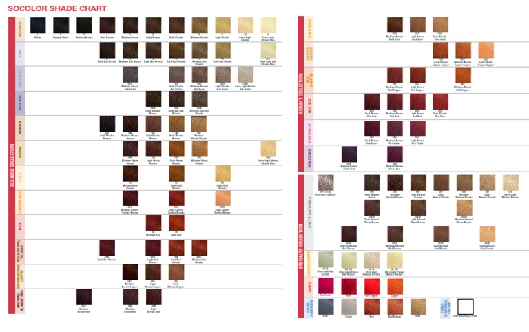 Socolor Shade Chart | PDF | Grey | Brown