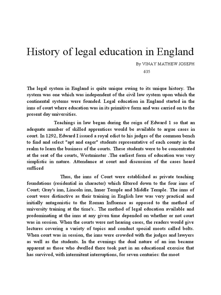 Evolution of Legal Education in England | PDF | Lawyer | Legal Education