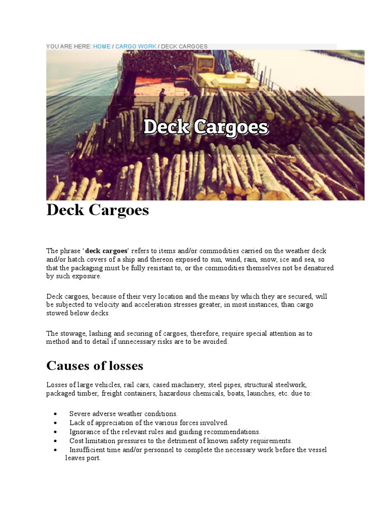 Deck Cargoes | PDF | Ships | Deck (Ship)