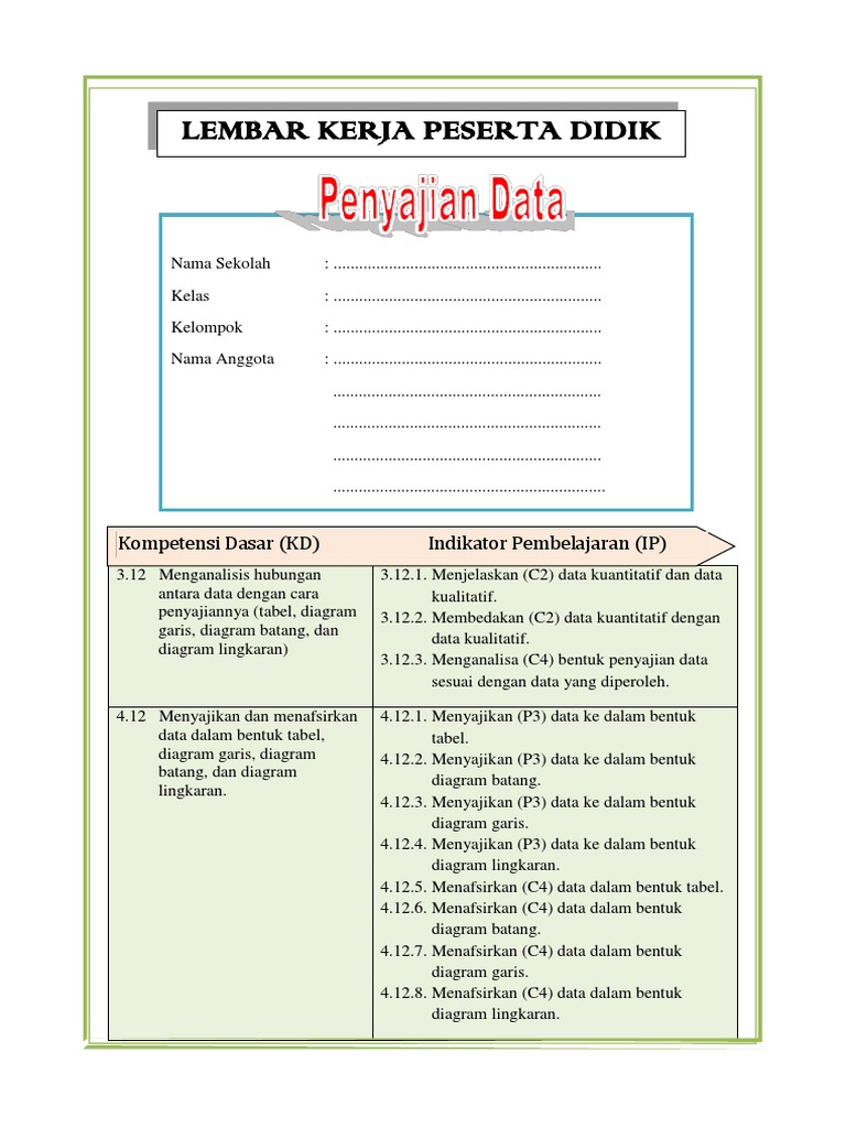LKPD Penyajian Data | PDF
