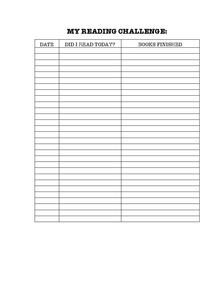 Reading Ritual Tracking Sheet | PDF