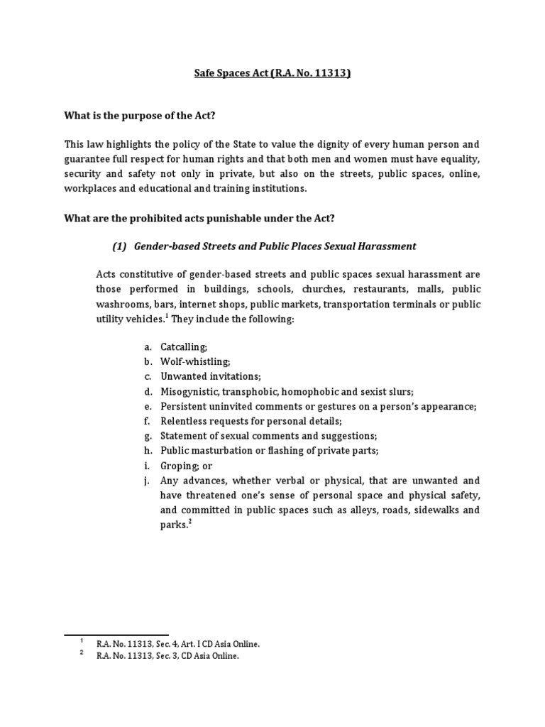 RA 11313 Safe Spaces Act | PDF | Sexual Harassment | Justice