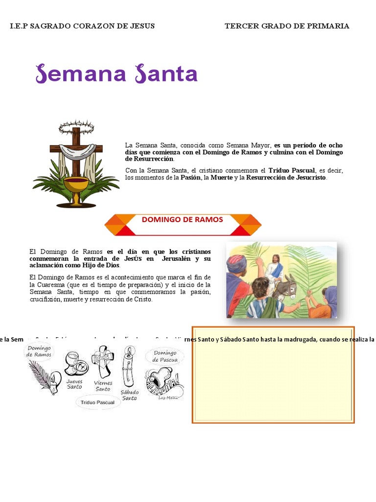 Semana Santa para Tercer Grado | PDF | Pascua de Resurrección | La ...