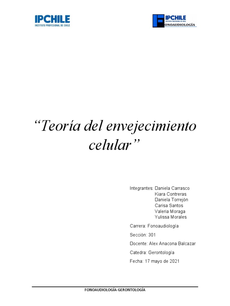 Teoría Del Envejecimiento Celular | PDF | Envejecimiento | Radical (Química)