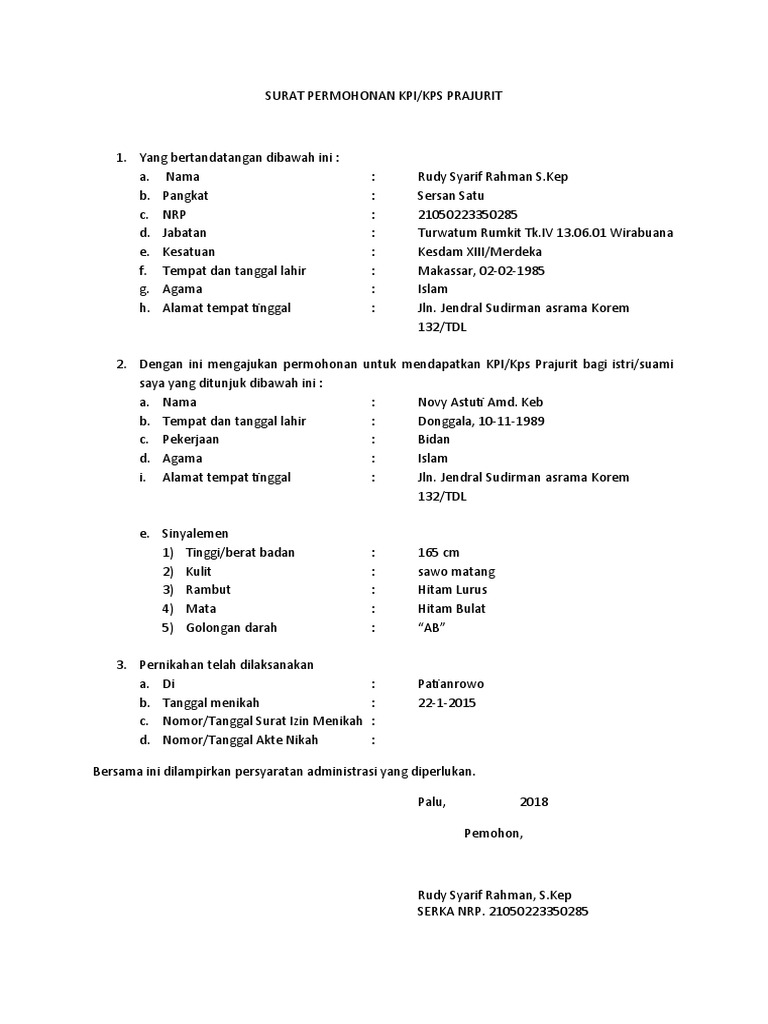 Surat Permohonan Kpi | PDF