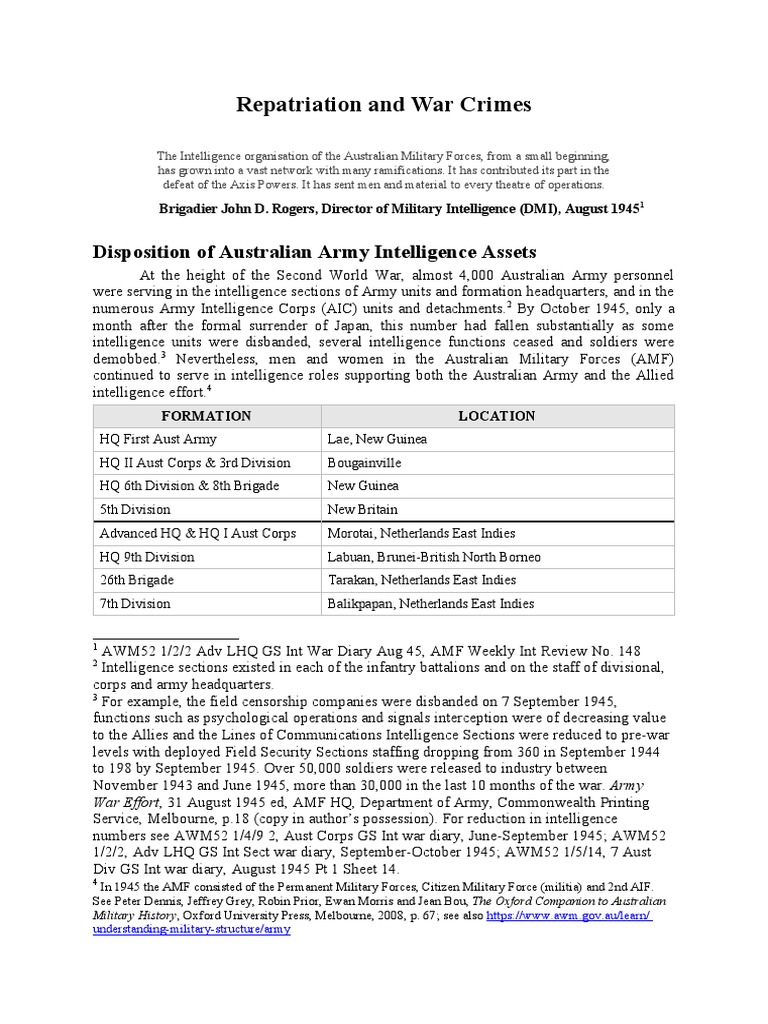 War Crimes - Final - 10 Jun 20 | PDF | Interrogation | Defense Policy