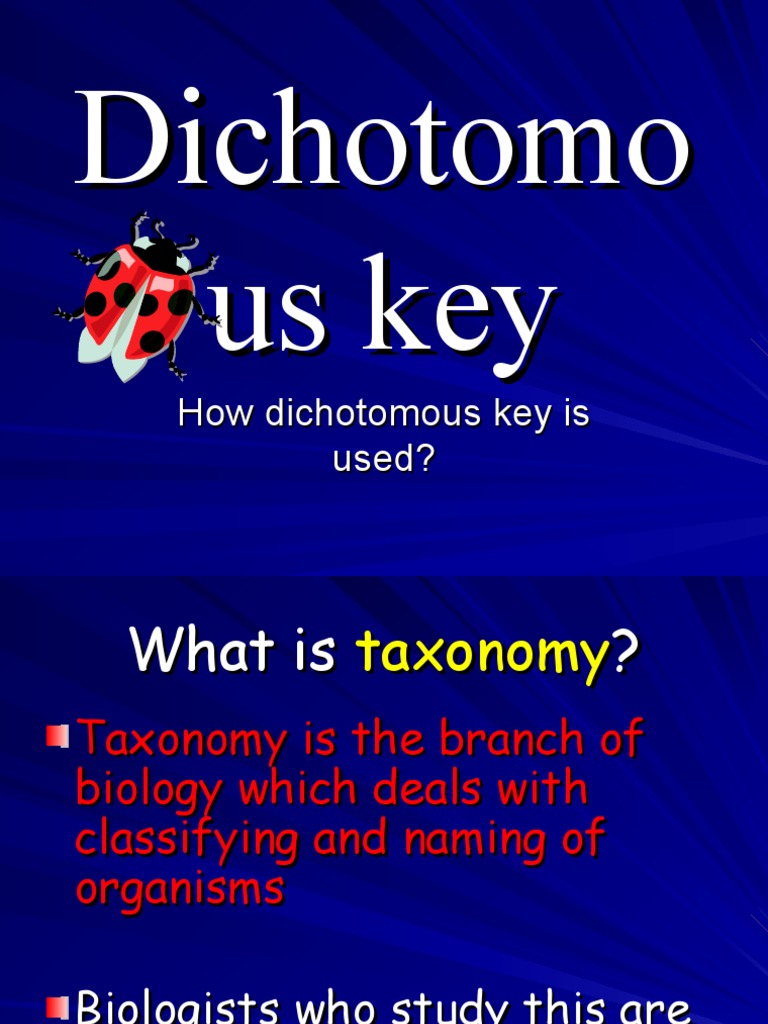 Dichotomous Key | PDF | Genus | Taxonomy (Biology)
