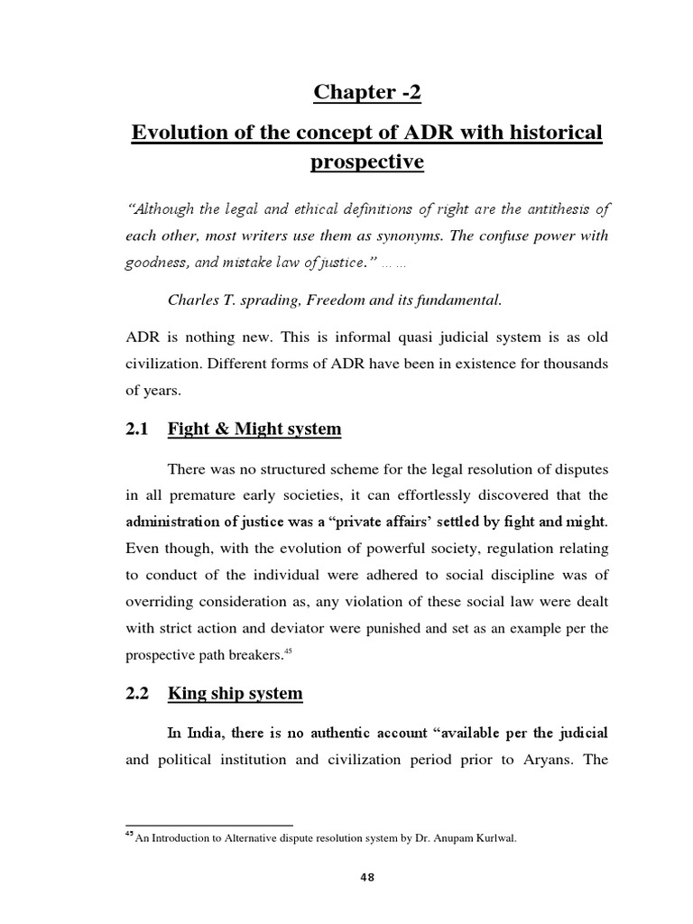 Chapter - 2 Evolution of The Concept of ADR With Historical Prospective ...