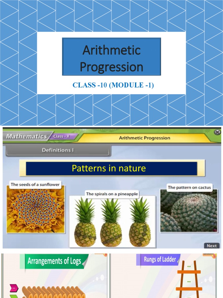 Class X Mathematics Arithmetic Progressions Presentation Module 1 | PDF ...