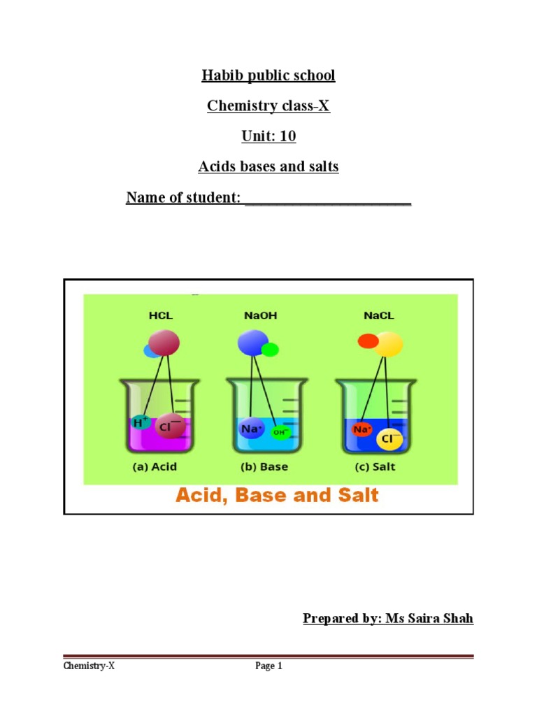 Acids Base and Salt | PDF | Salt (Chemistry) | Ph