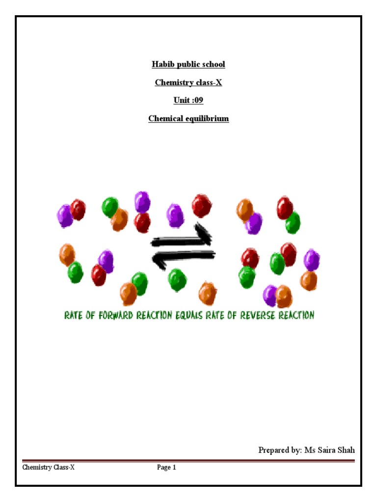 Chemical Equilibrium Updated Worksheet | PDF | Chemical Equilibrium ...