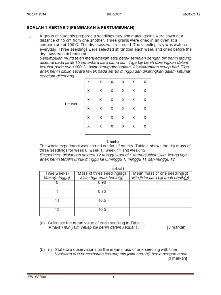 Soalan No 1 Kertas 3 | PDF