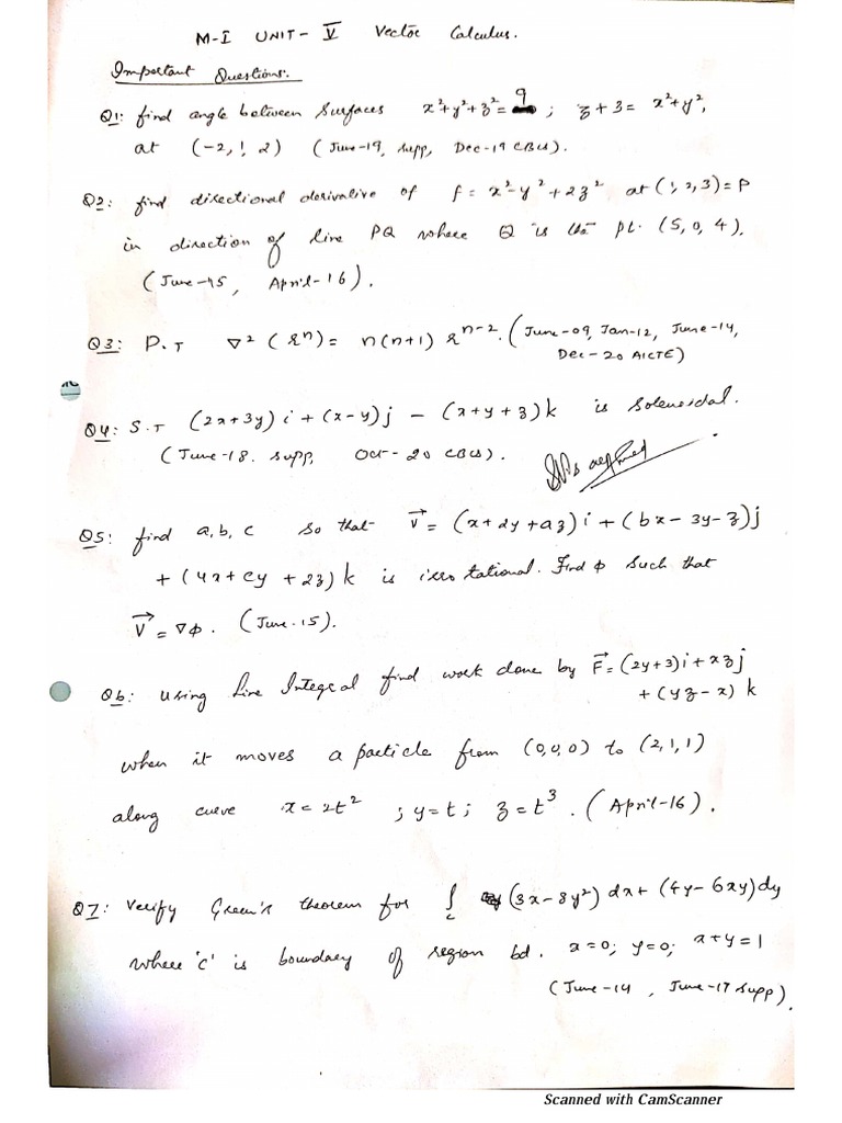 M1 AICTE Important Questions | PDF