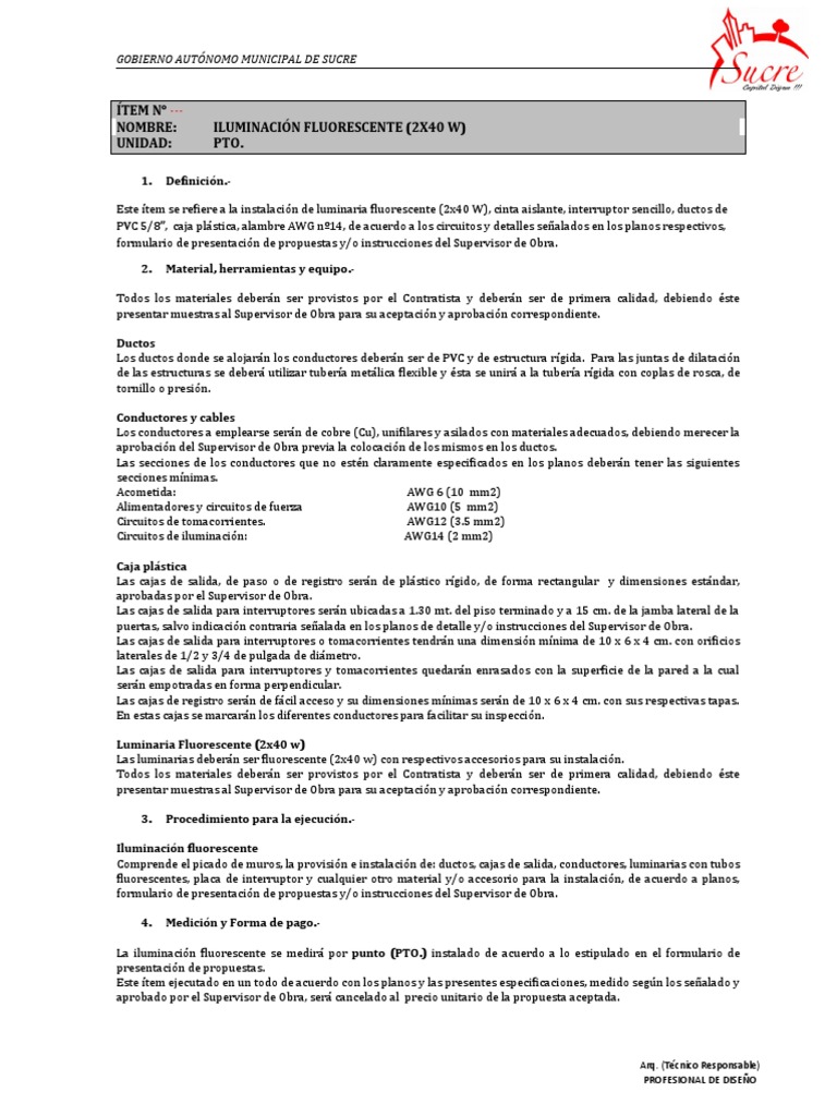 Iluminación Fluorescente (2x40 W) | PDF | Equipo | Bienes manufacturados