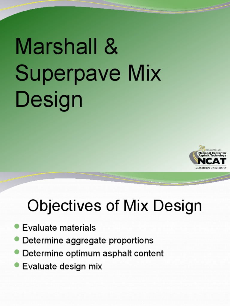 Marshall & Superpave Mix Design | PDF | Building Materials | Building ...