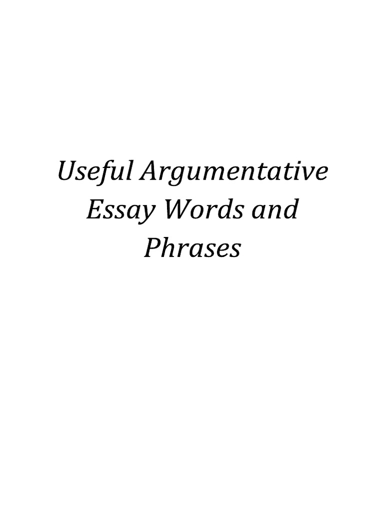 Argumentative Essay Phrases | PDF